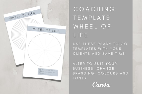 Wheel of Life Printable Coaching Package Coaching Tools - Etsy
