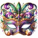 Mardi Gras Mask Clip Art: Carnival Beignets Design (instant Download ...