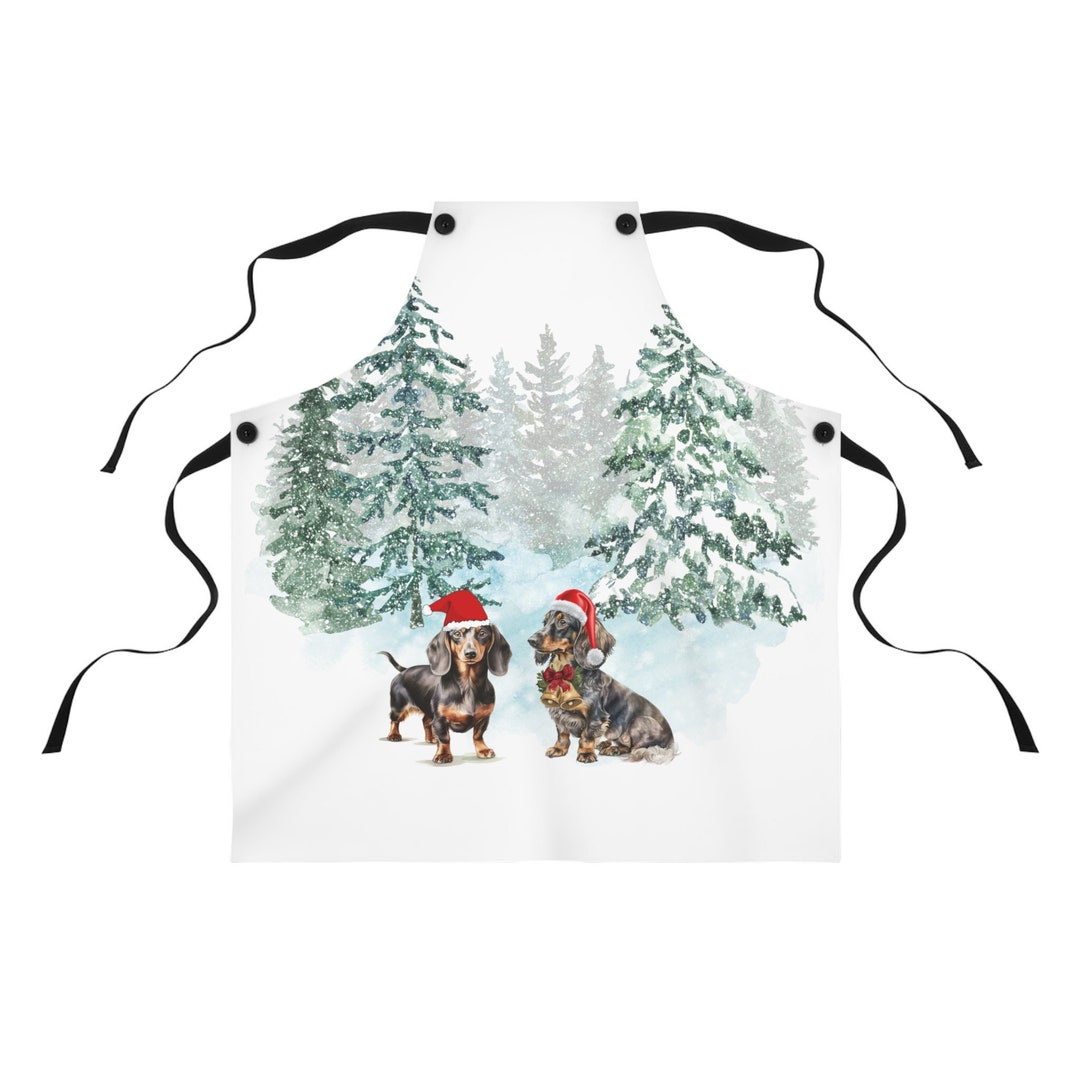 Dachshund Christmas Apron,personalize Doxie Dog Apron, Sausage Dog ...