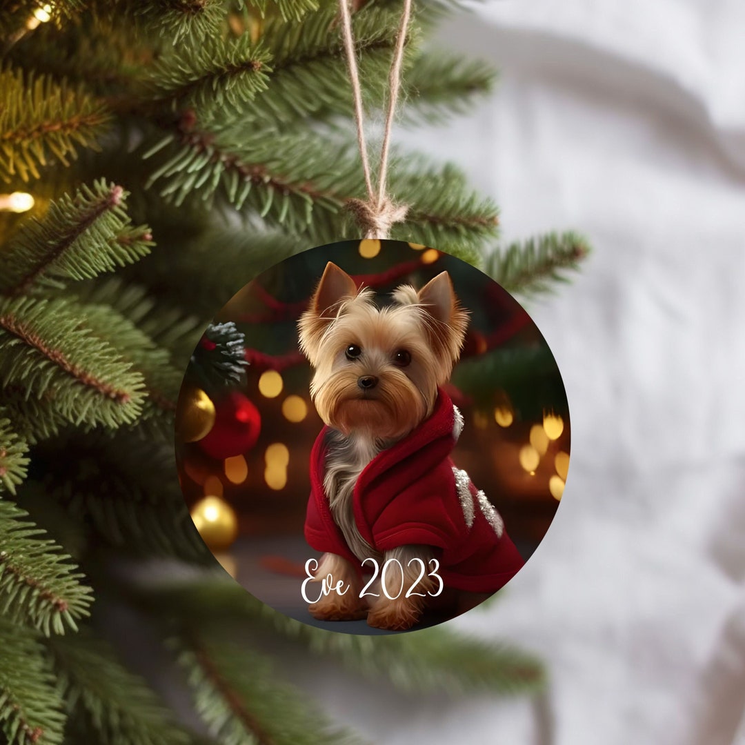 Personalized Yorkie Christmas Ornament, Yorkshire Terrier Ornament ...