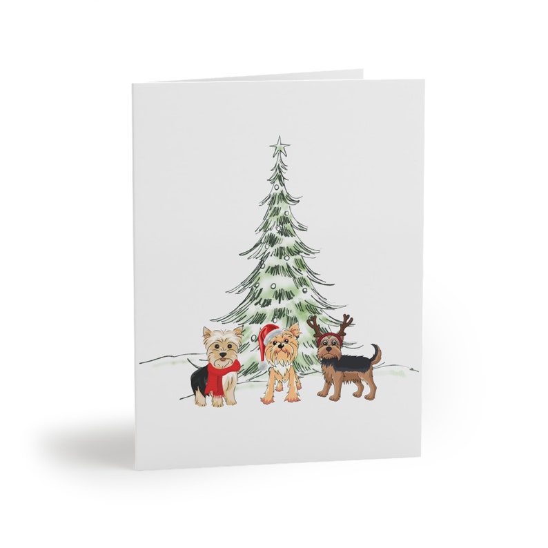 Yorkie Christmas Cards, Cute Yorkie Dog Xmas Card Set, Yorkshire ...