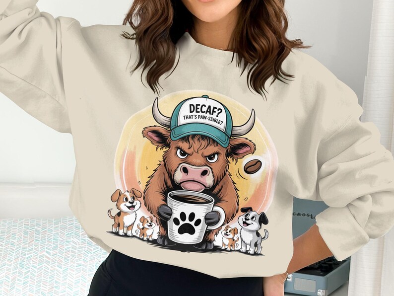Funny Decaf Bull PNG: Coffee Clipart for Sublimation (digital Download ...