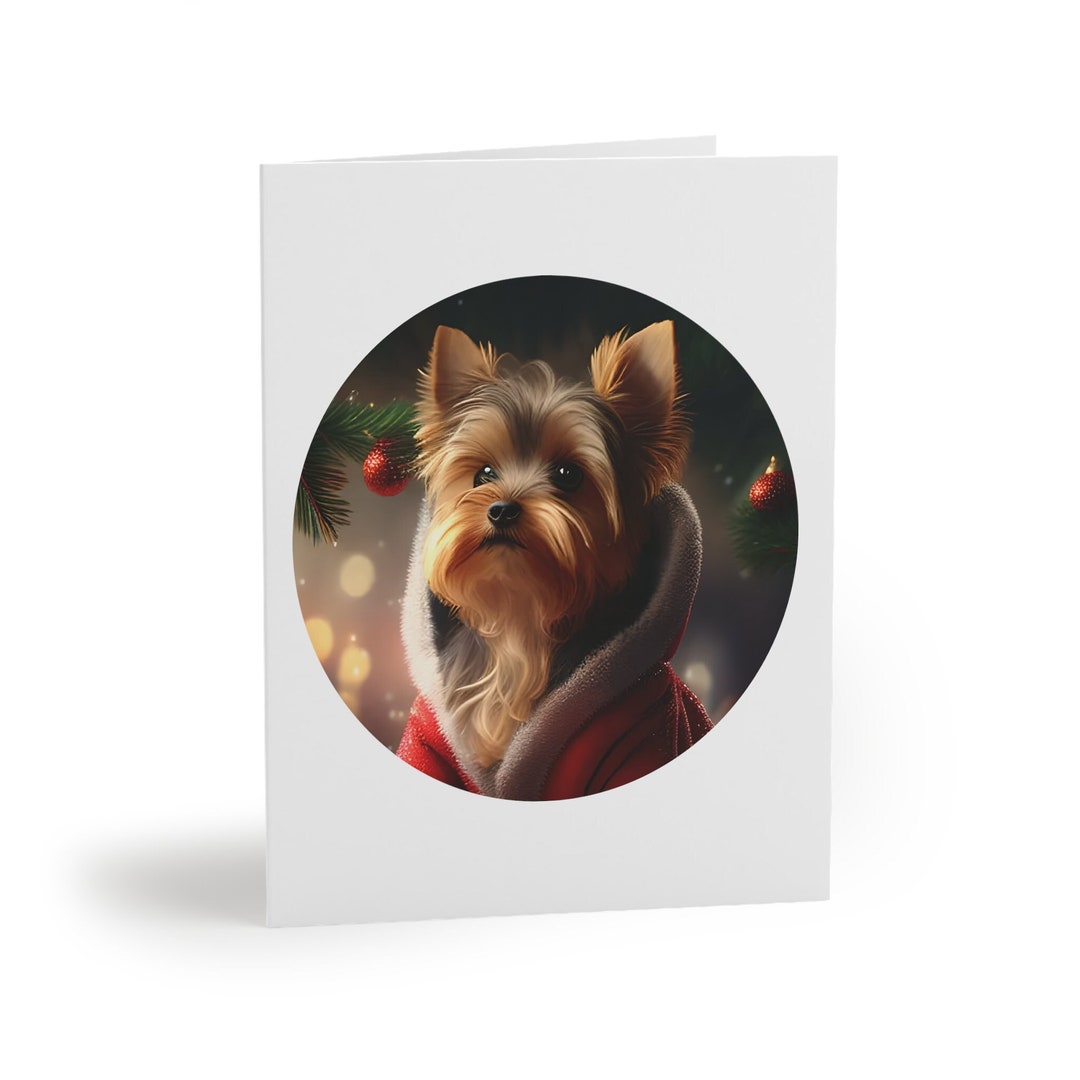 Yorkshire Terrier Christmas Cards Set, Yorkie Xmas Cards Pack, Yorkie ...