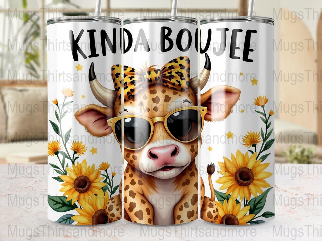 Cute Kinda Boujee Cow Digital Download for 20oz Skinny Tumbler Wrap ...