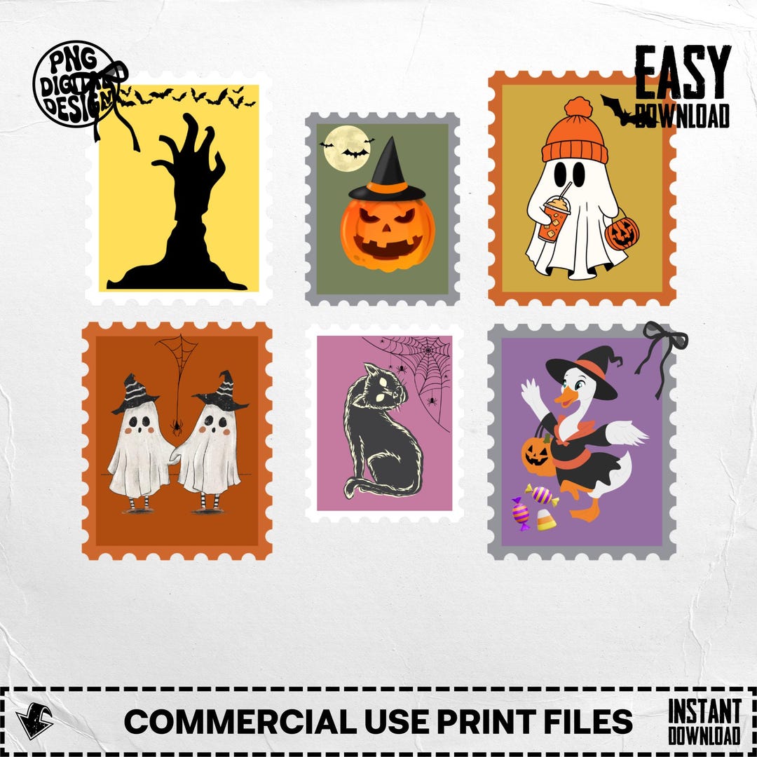Halloween Postage Stamp PNG, Spooky Cute Stamps, Halloween Clipart ...