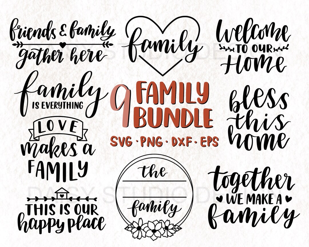 Family SVG Bundle Home SVG Farmhouse Sign SVG Welcome Svg - Etsy