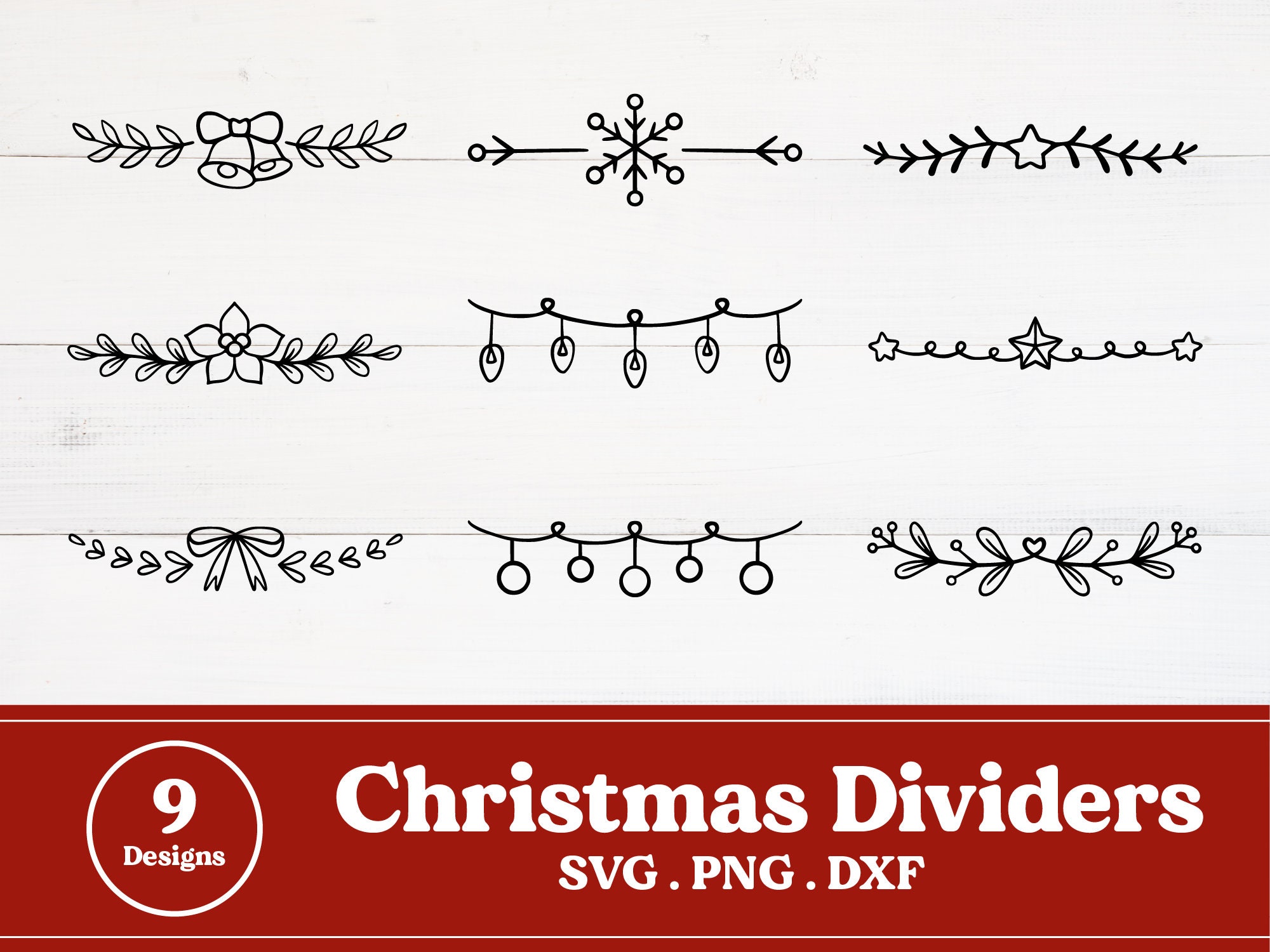 Christmas Text Divider Svg, Text Decoration Svg, Cricut Svg - Etsy
