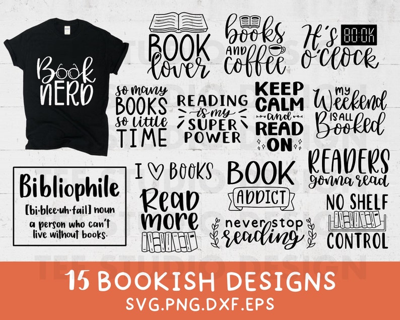 Bookish Quotes Svg Bundle Reading Svg Book Lover Svg - Etsy
