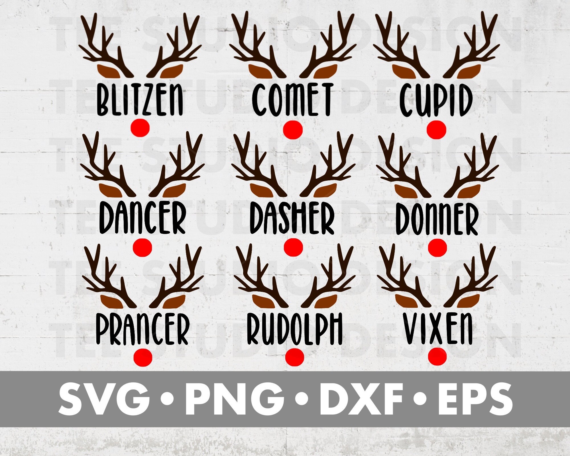 Reindeer Names Svg Christmas Svg Svg Files for Cricut - Etsy