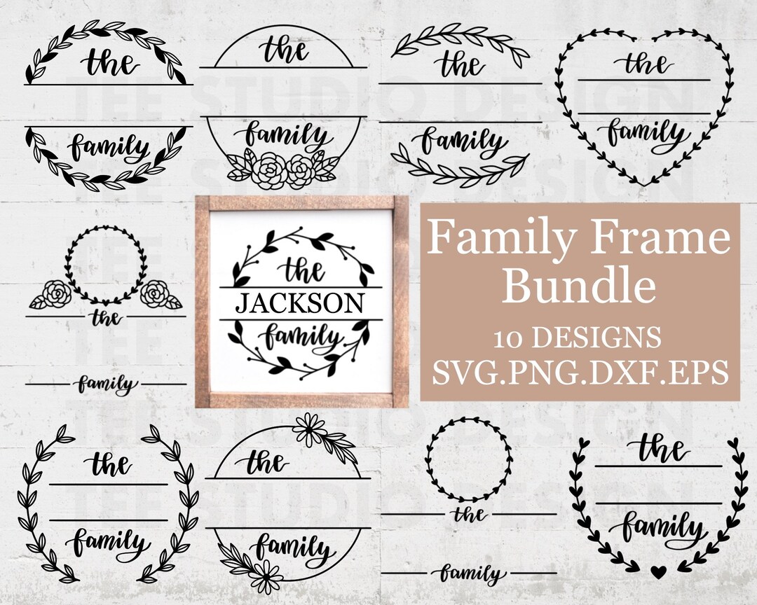Family Frame Svg Bundle | Farmhouse Svg | Last Name Svg | Monogram Svg ...
