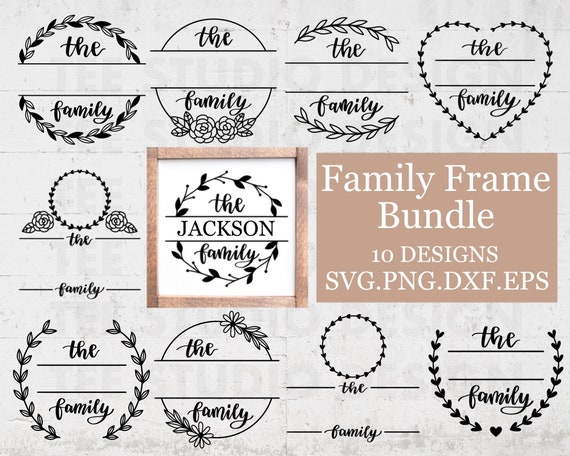 Family Frame Svg Bundle Farmhouse Svg Last Name Svg - Etsy Canada
