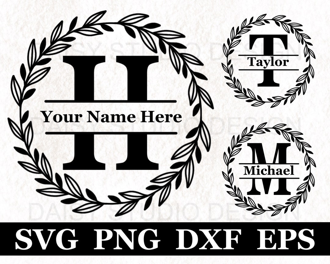 Monogram SVG, Split Monogram SVG, Alphabet SVG, Initial Svg, Last Name ...