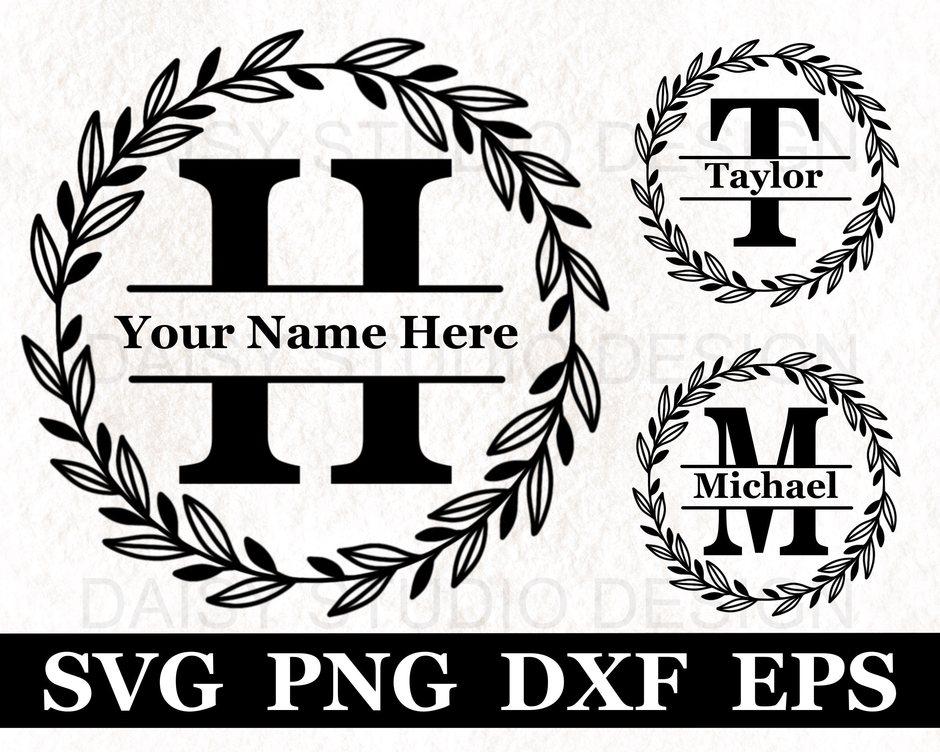 Monograma SVG Monograma dividido SVG Alfabeto SVG inicial - Etsy México