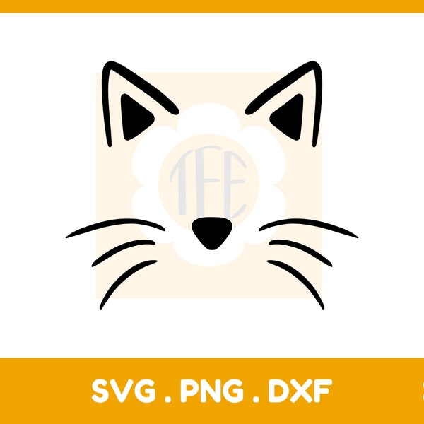 Cat Face Svg - Etsy