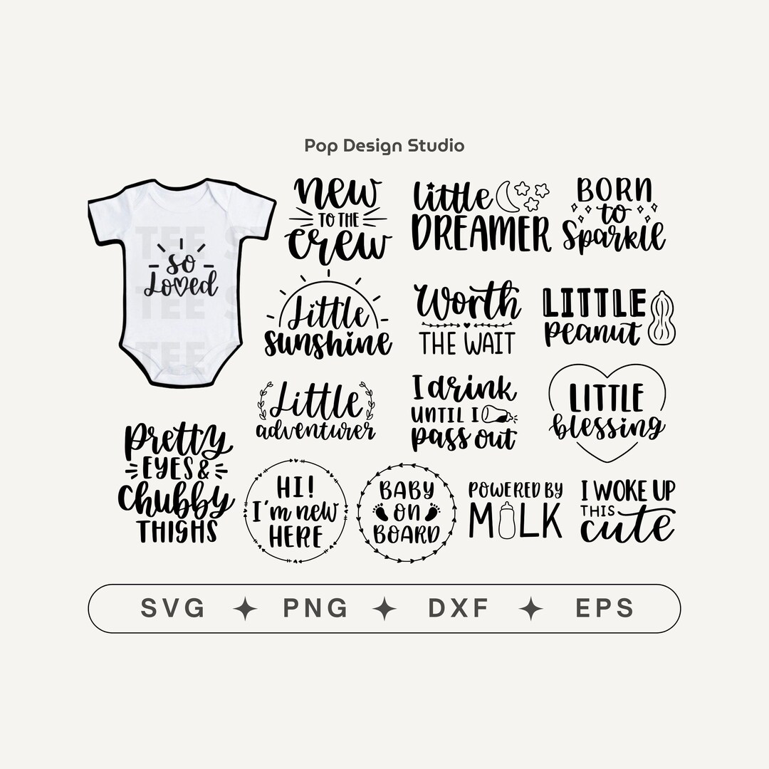 Ensemble SVG bébé | Svg nouveau-né | Svg bébé fille | Svg bébé garçon ...