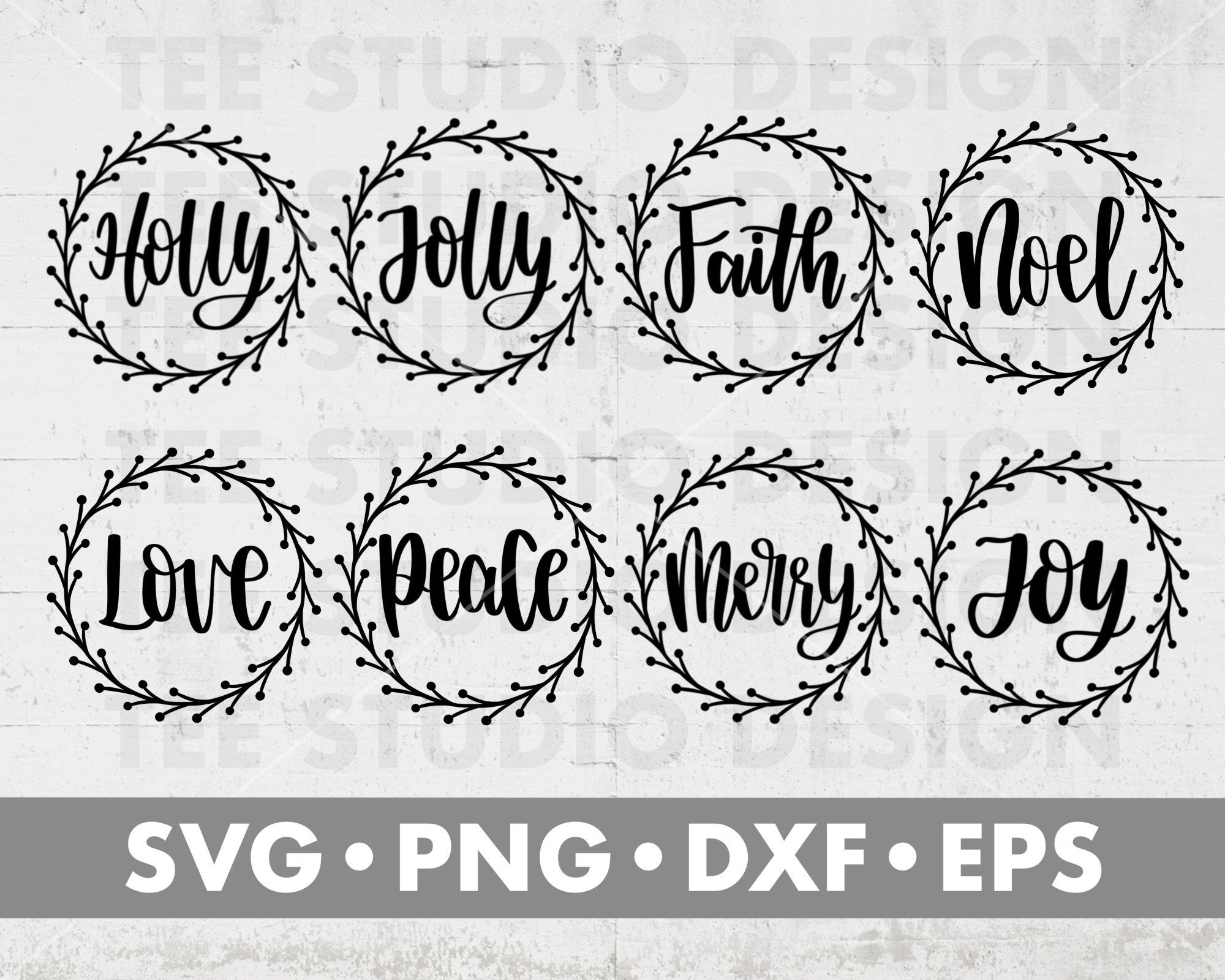 Chrismas Ornament Svg Bundle Peace Svg Joy Svg Svg Files | Etsy