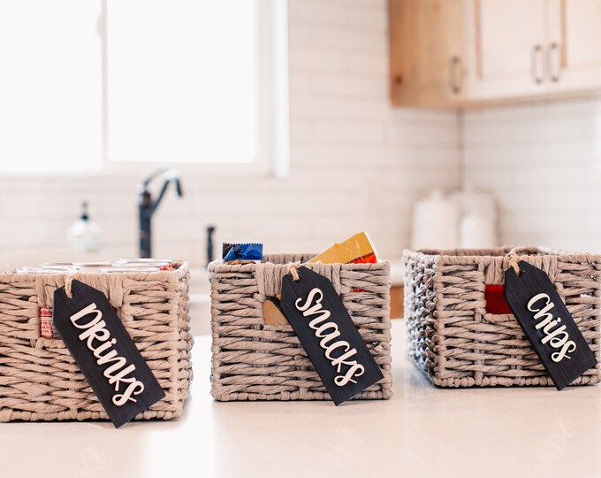 Organization Tags for Baskets, Organization Labels, Basket Tags, Pantry ...