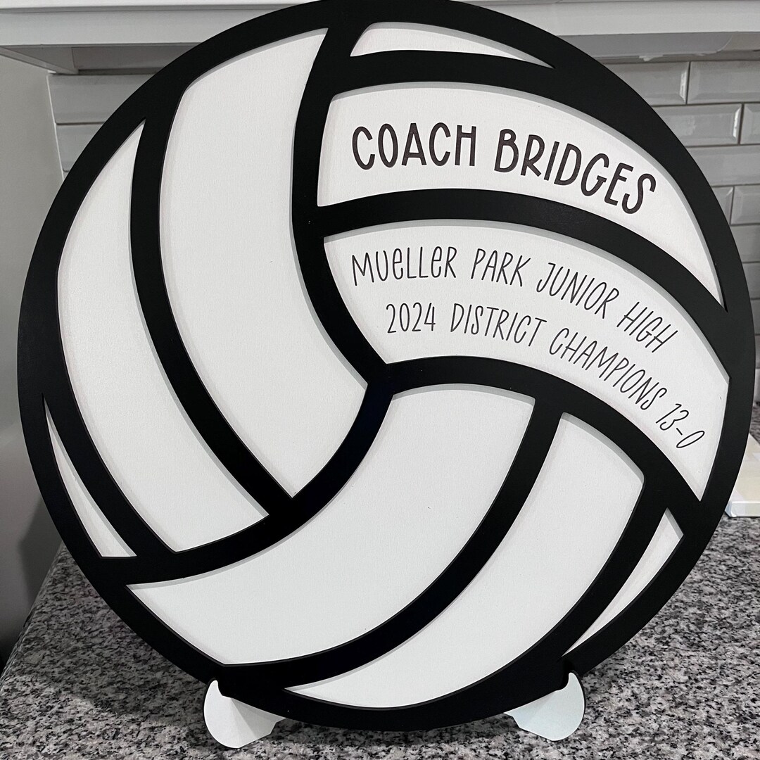 Personalized Volleyball Coach Plaque: Engraved Team Keepsake, Signable ...