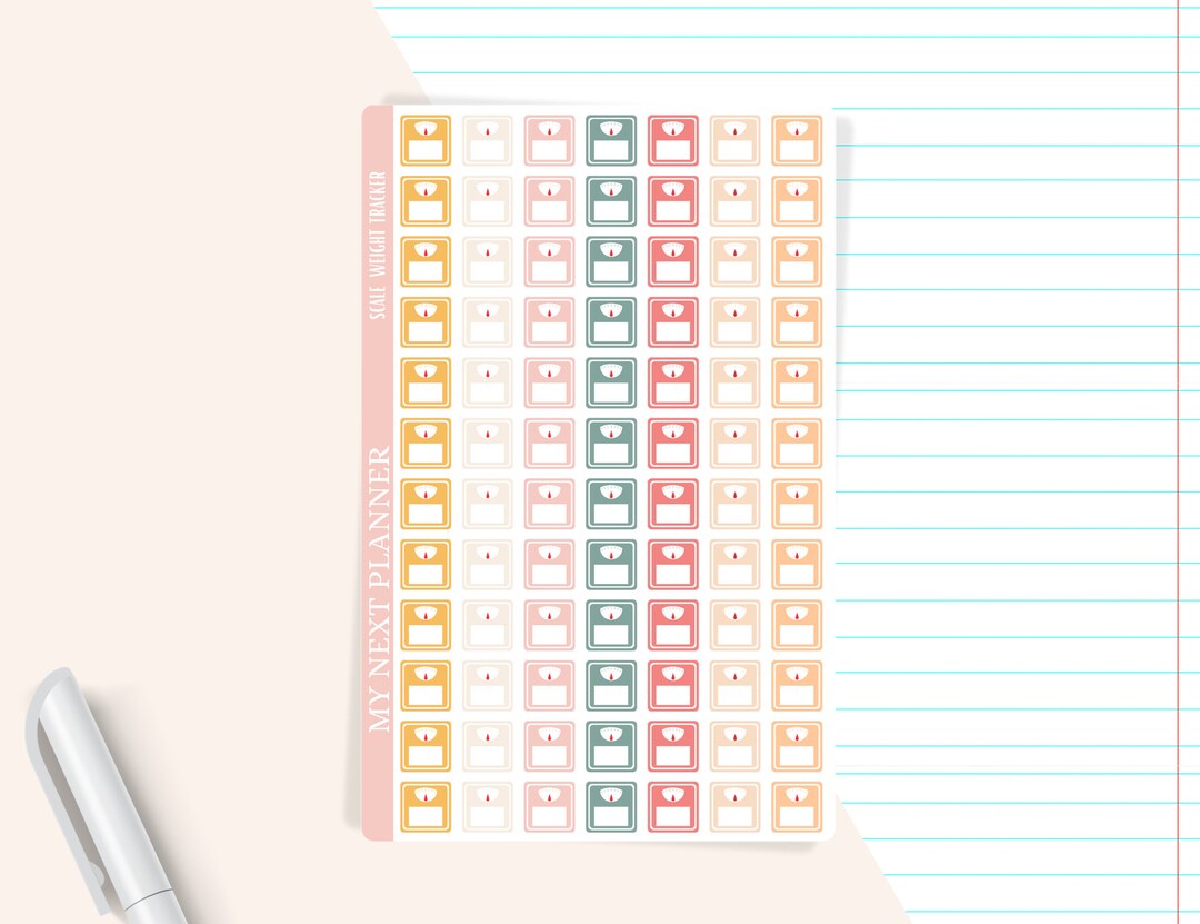 Scale Weight Tracker Stickers Scale Stickers Fitness - Etsy