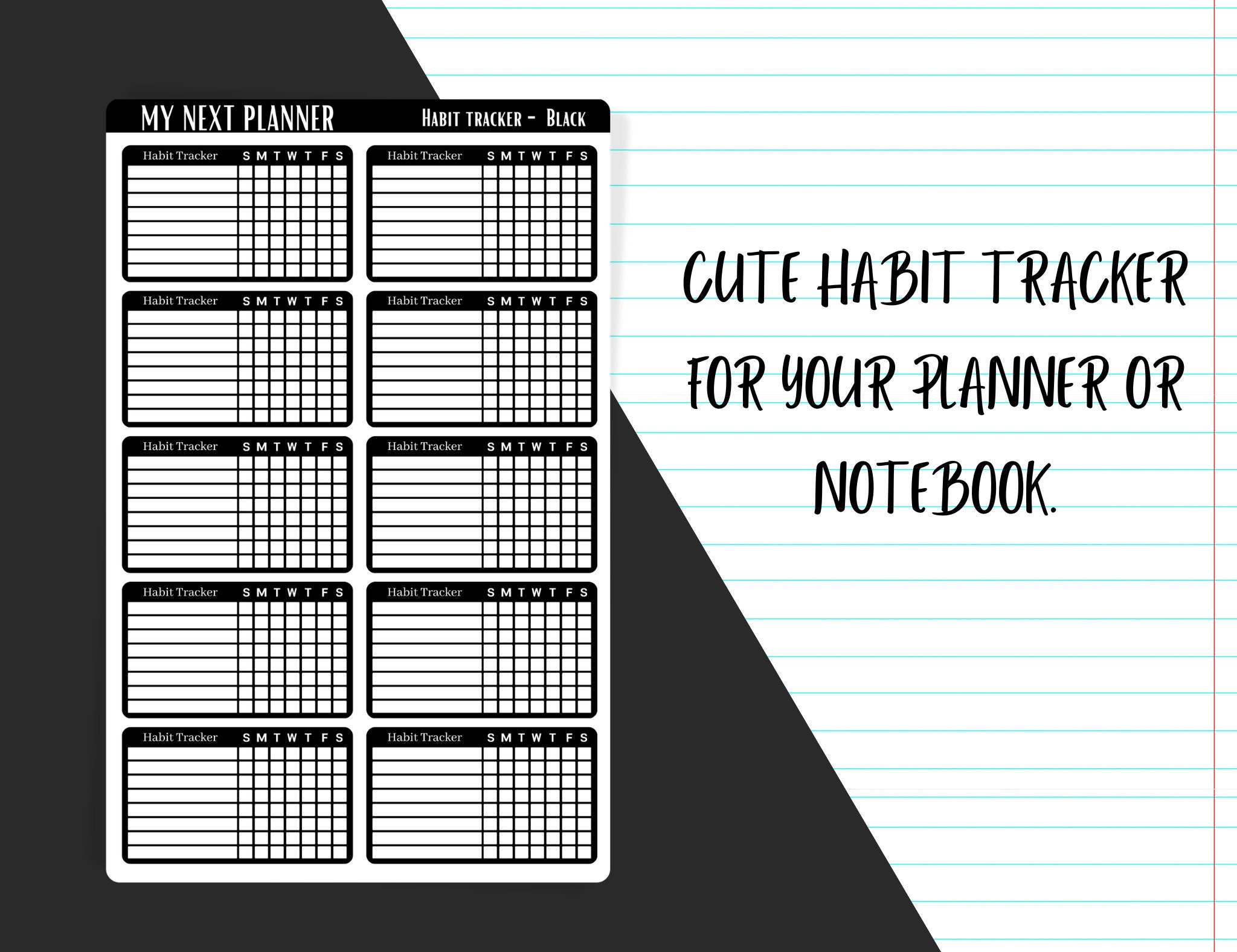 Habit Tracker, Habit Tracker Sticker, Stickers Sheet, Functional ...