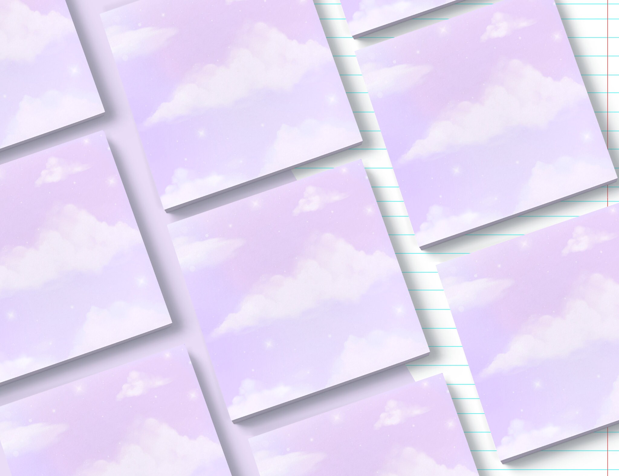 Dreamy Sky Sticky Notes Cute Kawaii Dreamy Aesthetic Stationery Memo ...