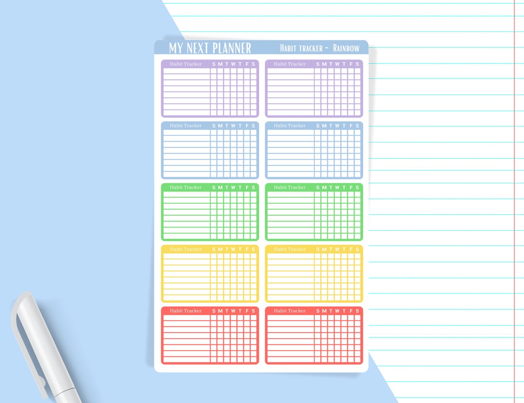 Habit Tracker, Habit Tracker Sticker, Stickers Sheet, Functional ...