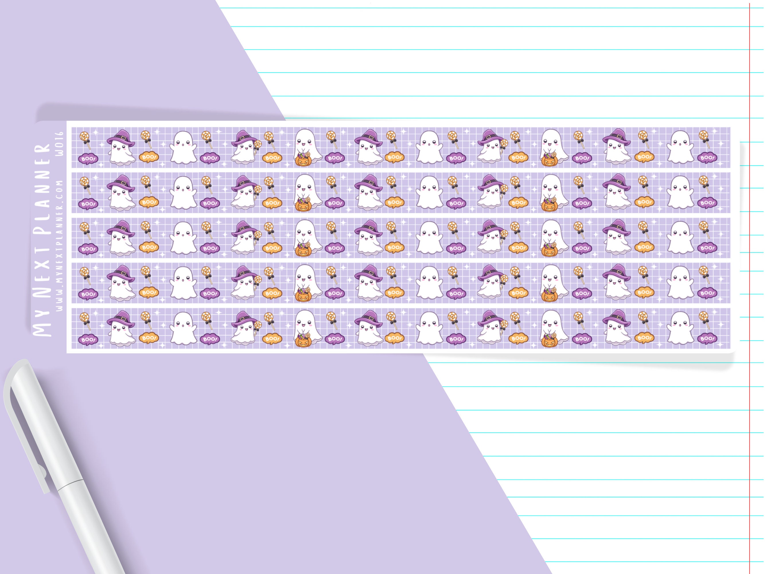 Boo Washi Strip Ghost Stickers Sheet Halloween Washi Tape - Etsy