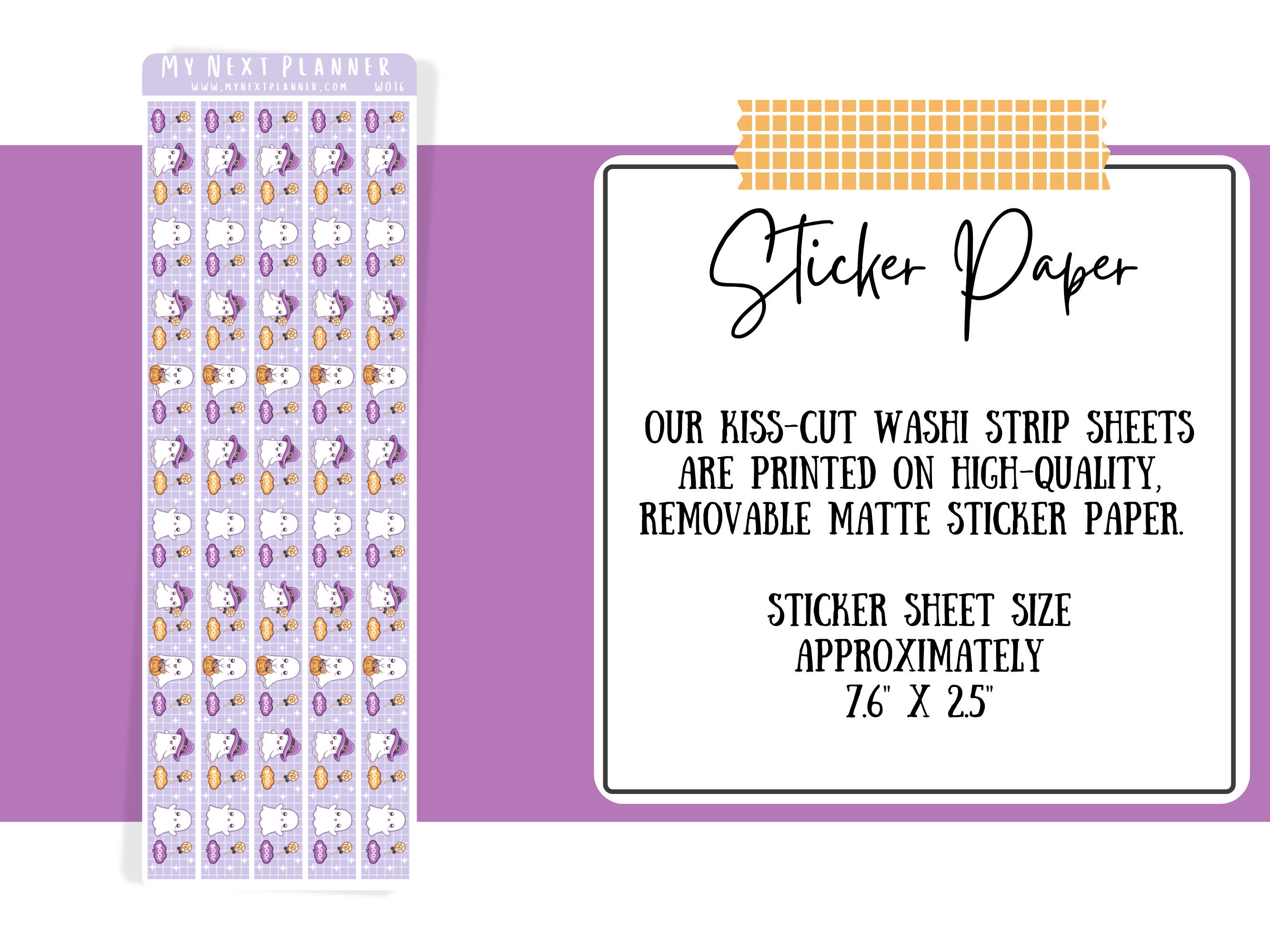 Boo Washi Strip Ghost Stickers Sheet Halloween Washi Tape - Etsy