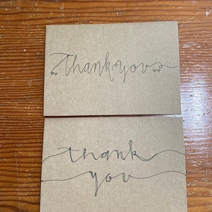 Horizontal Thank You Cards Set of 2 - Etsy UK