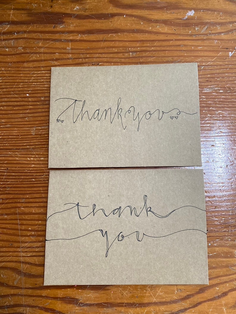 Horizontal Thank You Cards Set of 2 - Etsy