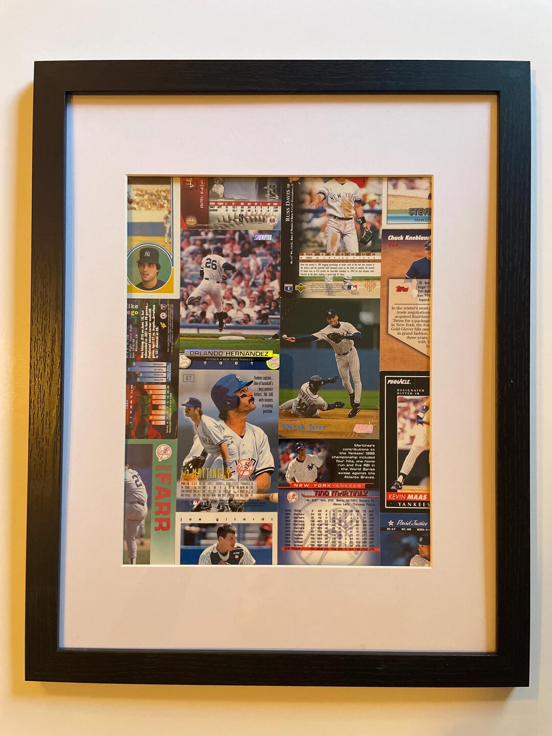 New York Yankees Baseball Cards Wall Hanging. Unframed. Fits 11x14 ...