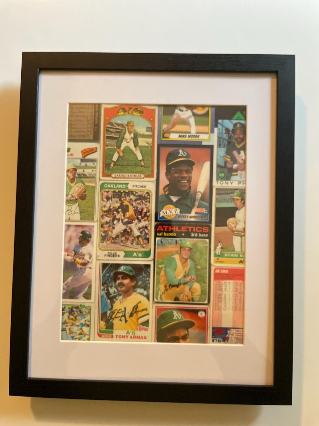 Oakland A’s 11x14 Wall Hanging Made From Real Baseball Cards. One-of-a ...