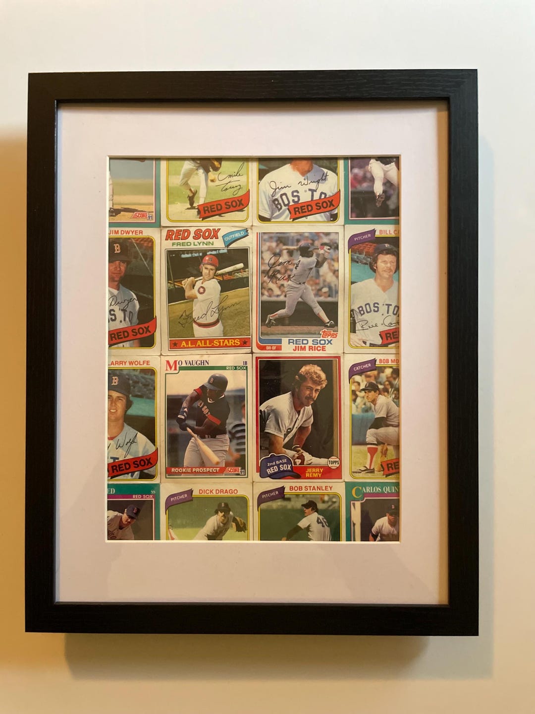 Boston Red Sox Wall Decor 11x14 Made From Real Baseball Cards. Unframed ...
