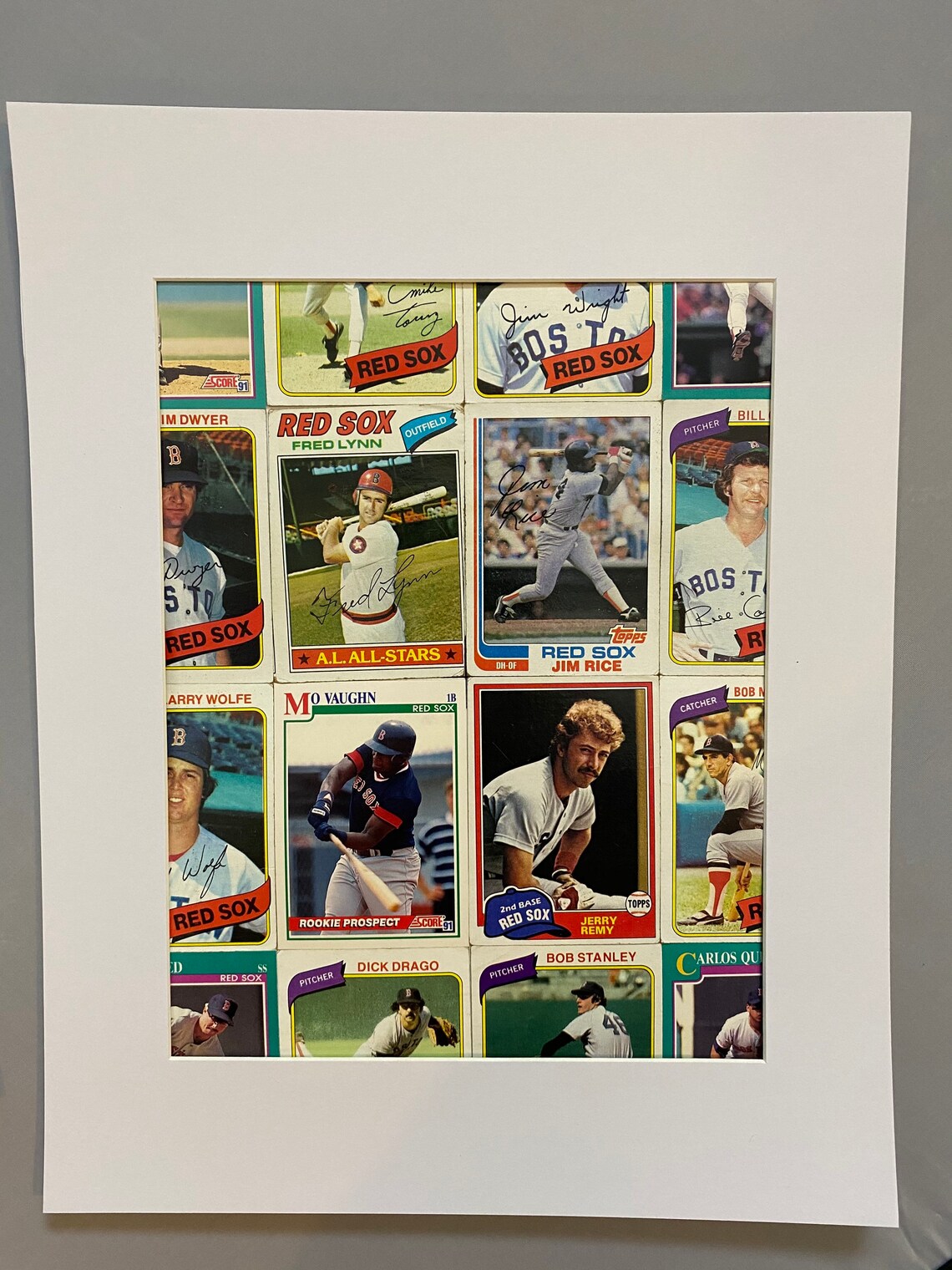 Red Sox Baseball Cards Wall Hanging. Unframed. Fits 11x14 Frame. - Etsy