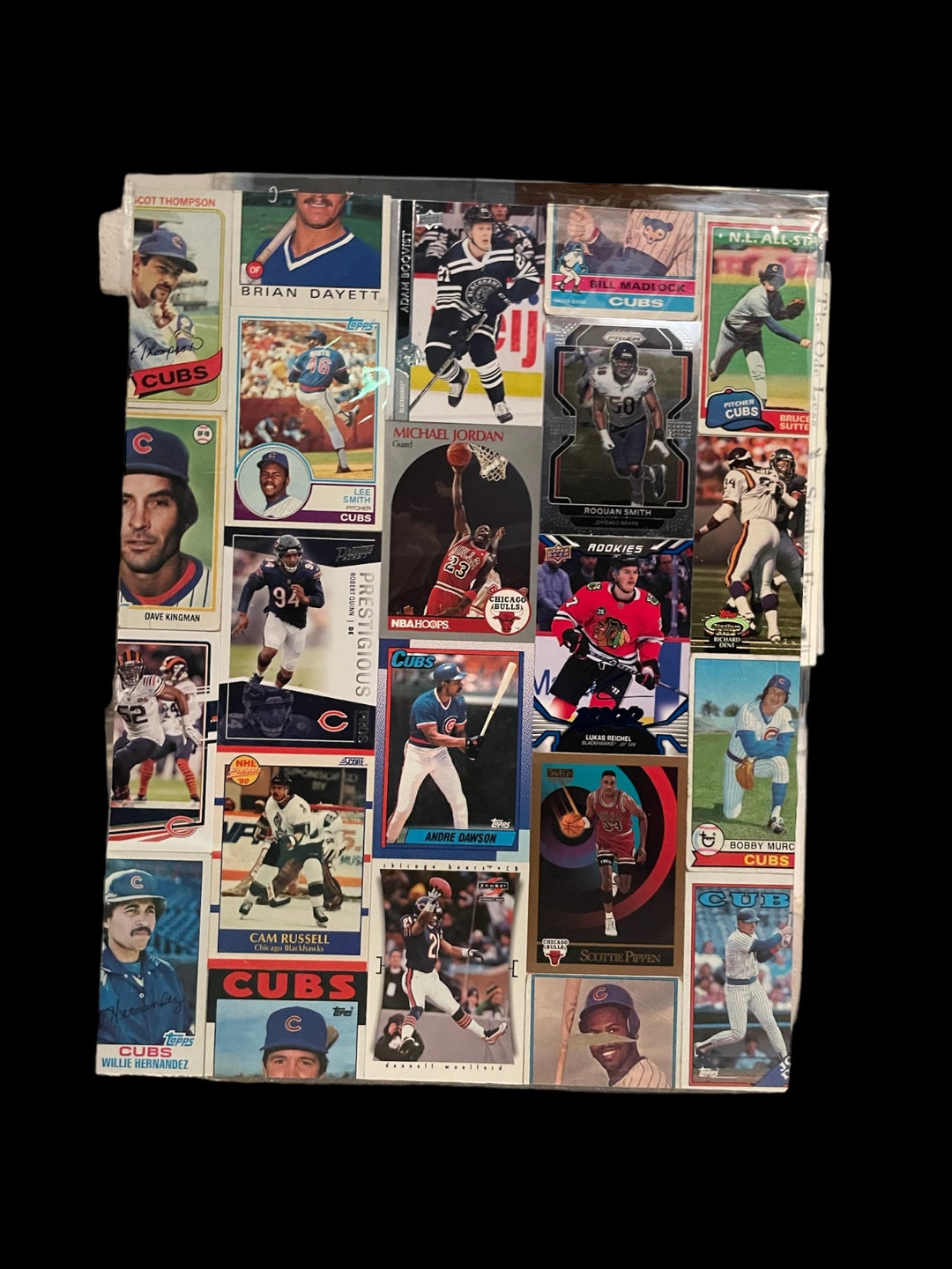 Chicago Sports Wall Decor Made From Real Sports Cards. Fits 11x14 Frame ...