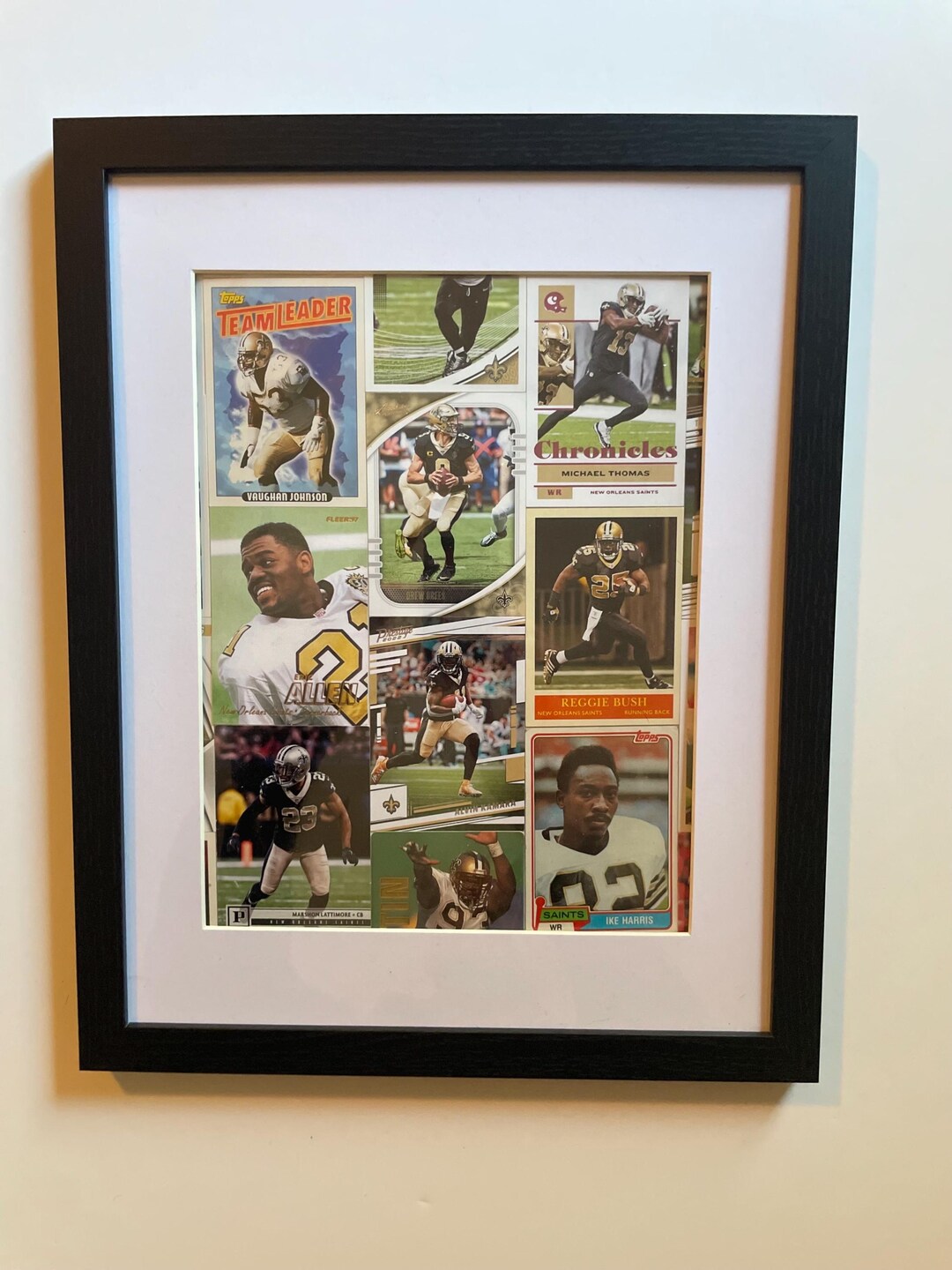 New Orleans Saints Wall Decor Made From Real Football Cards. Fits 11x14 ...