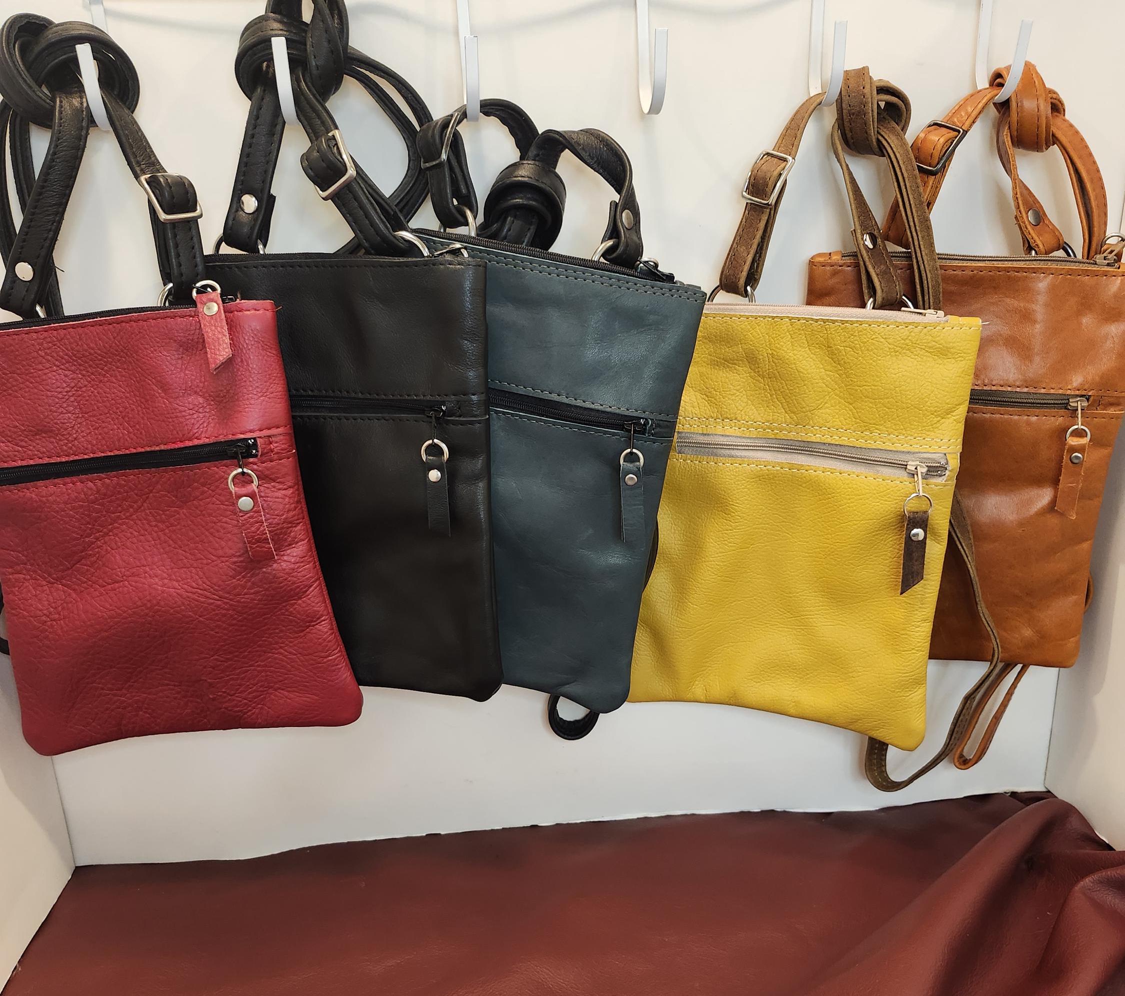 Cross Body, 1 Front Zip, 1 Top Zip, Full Grain Leather, Lined, Back ...