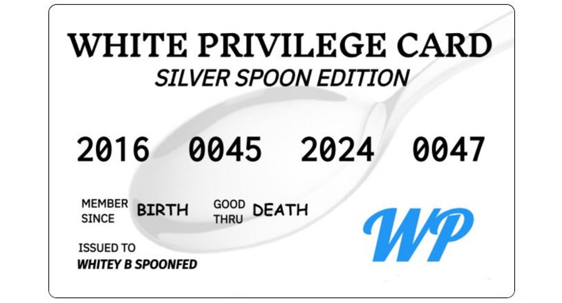 White Privilege Card Gag Personalized Etsy