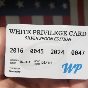 White Privilege Card - Etsy