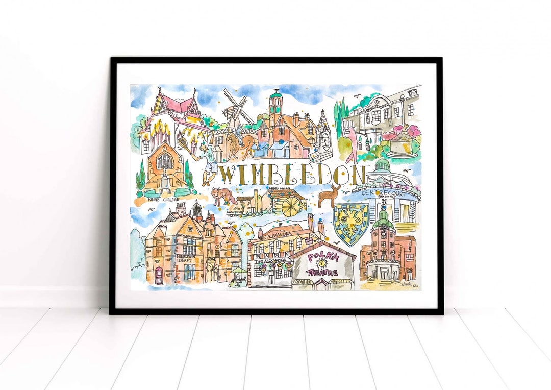 Wimbledon Landmarks Montage A Stunning Piece of Art Celebrating ...