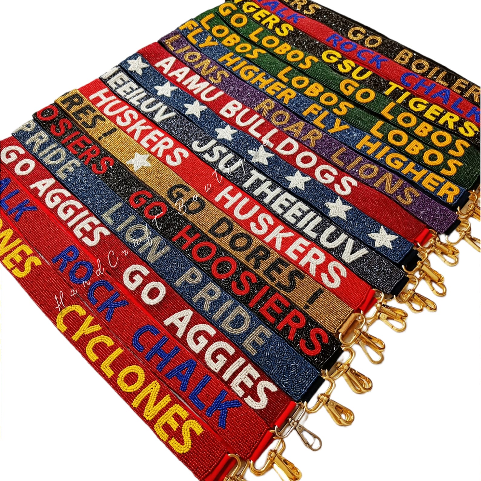 Game Day Purse Strap, Customized Beaded Strap, College Custom Bag Strap ...