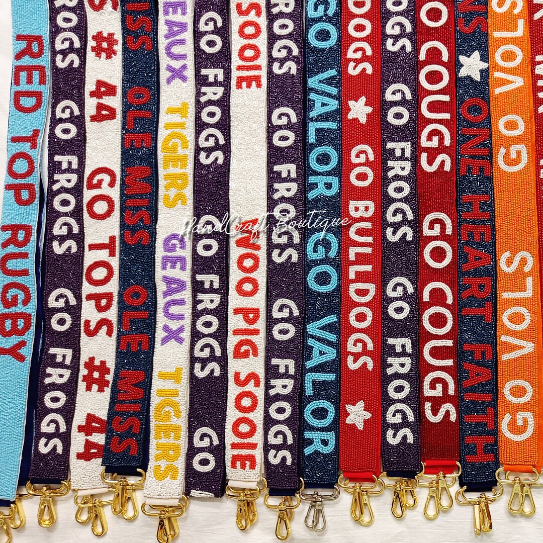 Game Day Purse Strap, Customized Beaded Strap, College Custom Bag Strap ...