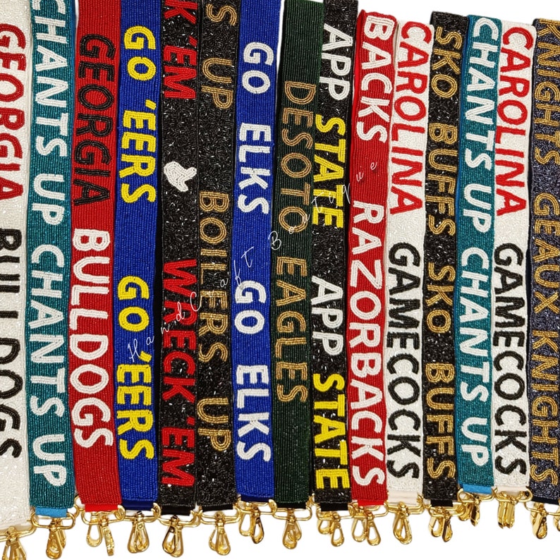 Game Day Purse Strap, Customized Beaded Strap, College Custom Bag Strap ...
