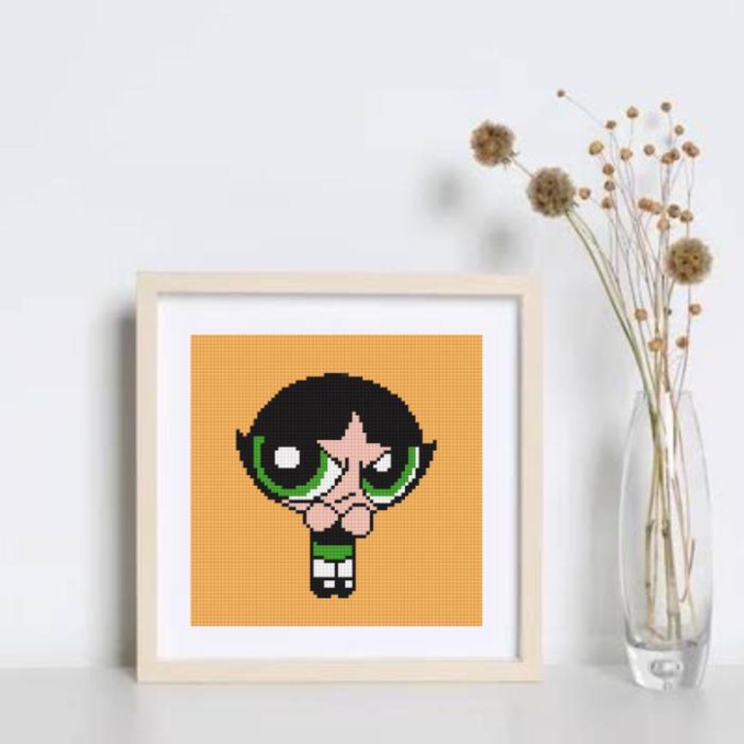 Buttercup Powerpuff Girls Cross Stitch Pattern Embroidery, Cartoon ...
