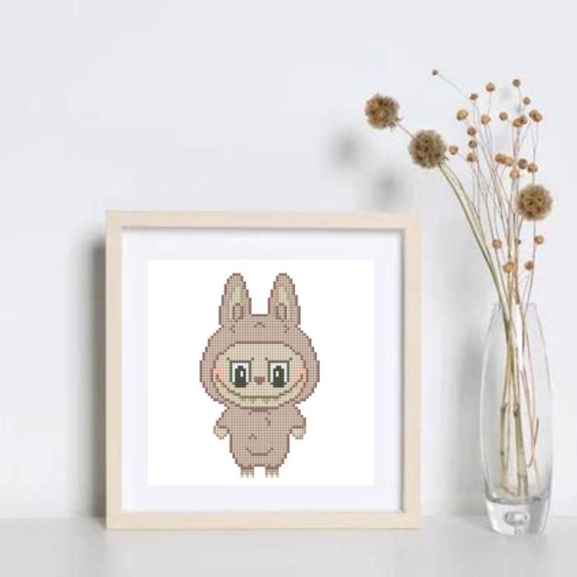 Cheeky Toffee Labubu Cross Stitch Pattern Wall Hanging, Blind Box Cross ...