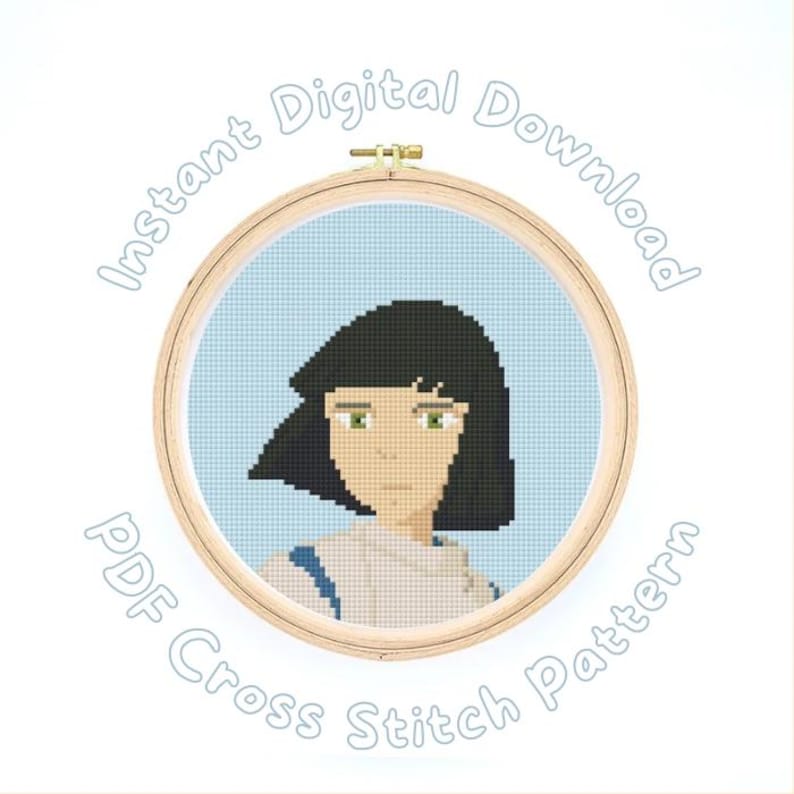 Haku Spirited Away Studio Ghibli Cross Stitch Pattern Embroidery- Printable PDF Digital Pattern ...