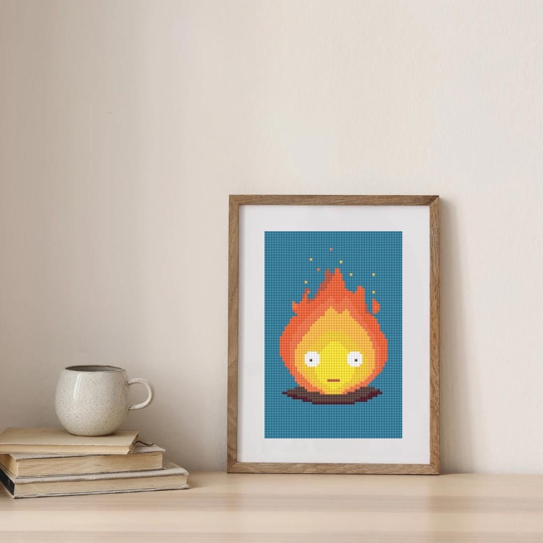 Calcifer Howls Moving Castle Studio Ghibli Embroidery Cross Stitch ...