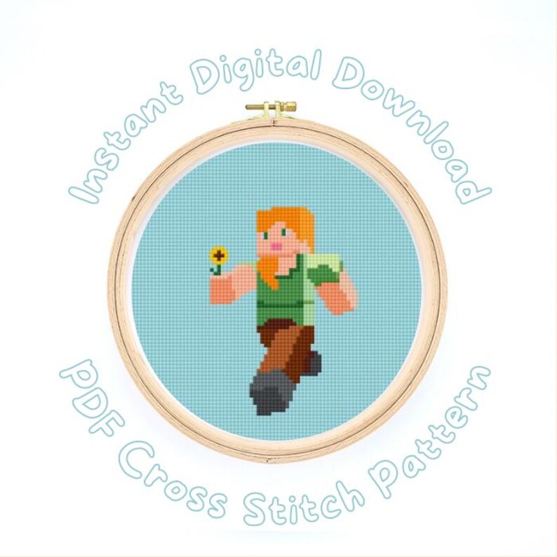 Minecraft Cross Stitch Pattern, Minecraft Alex Cross Stitch Pattern ...
