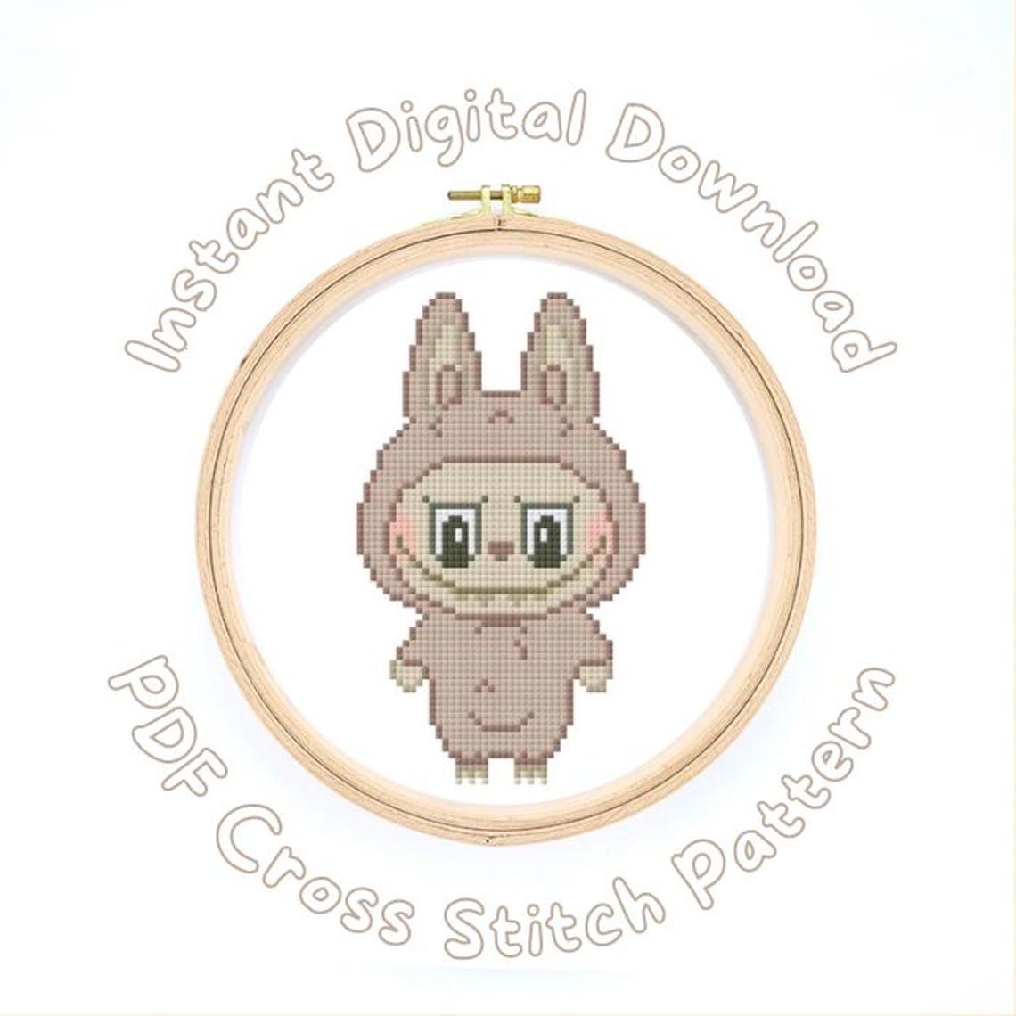 Cheeky Toffee Labubu Cross Stitch Pattern Wall Hanging, Blind Box Cross ...