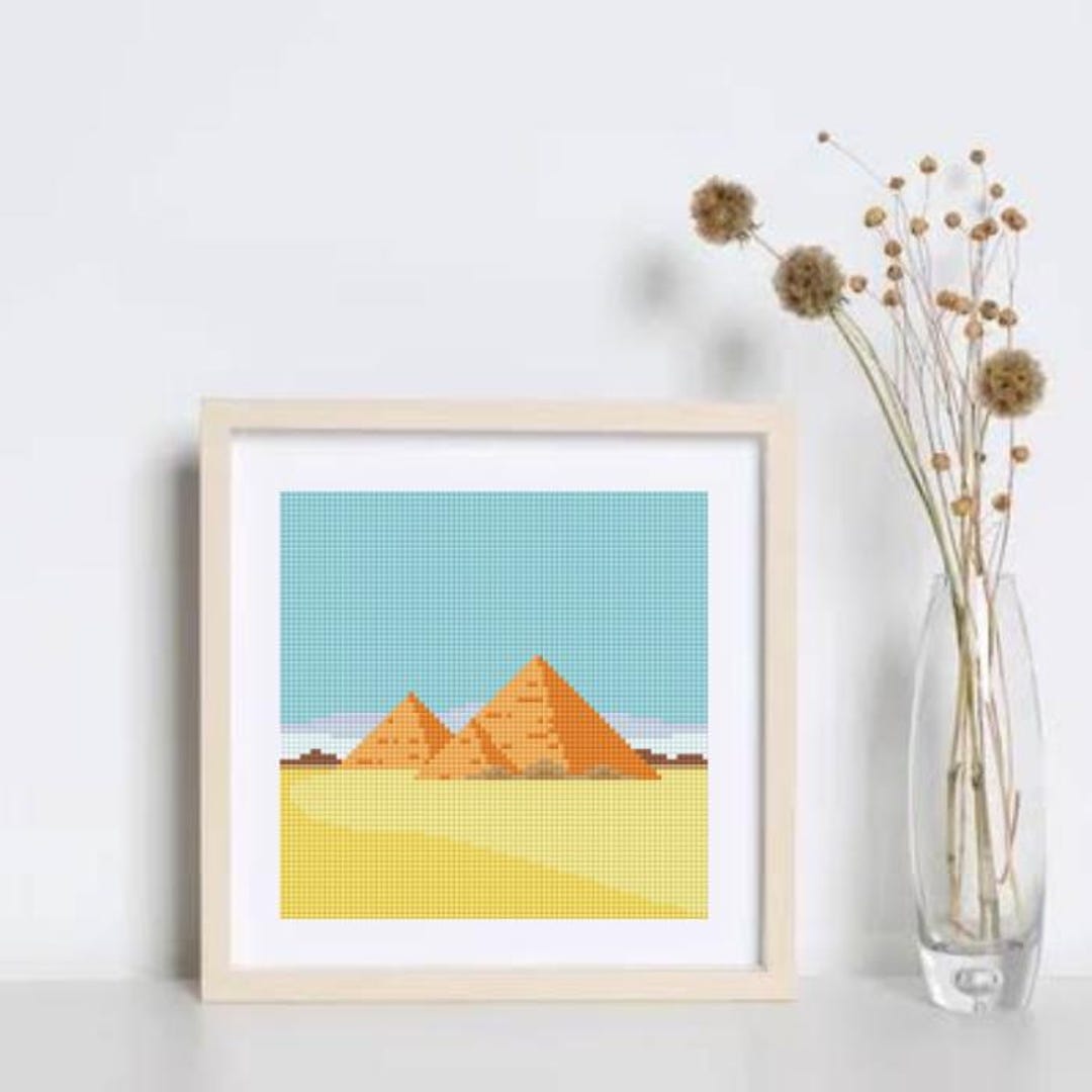 Pyramids Egypt Embroidery Cross Stitch Pattern, Digital Instant ...